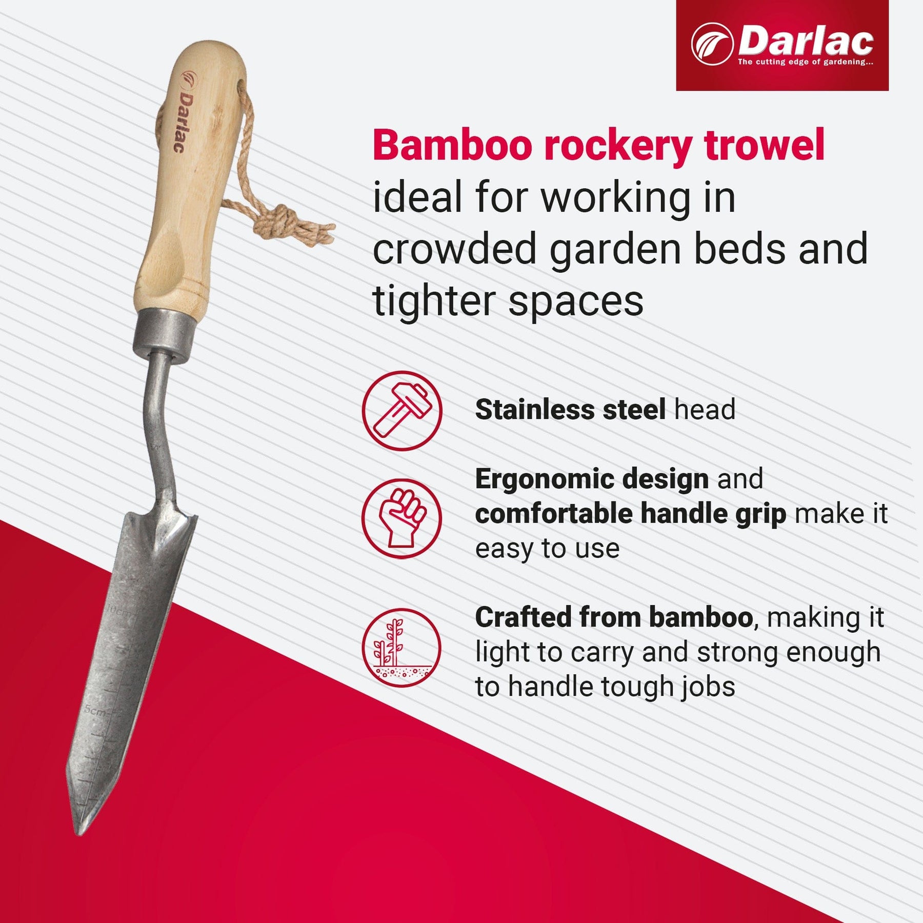 Darlac Bamboo Rockery Trowel From D.T. Brown